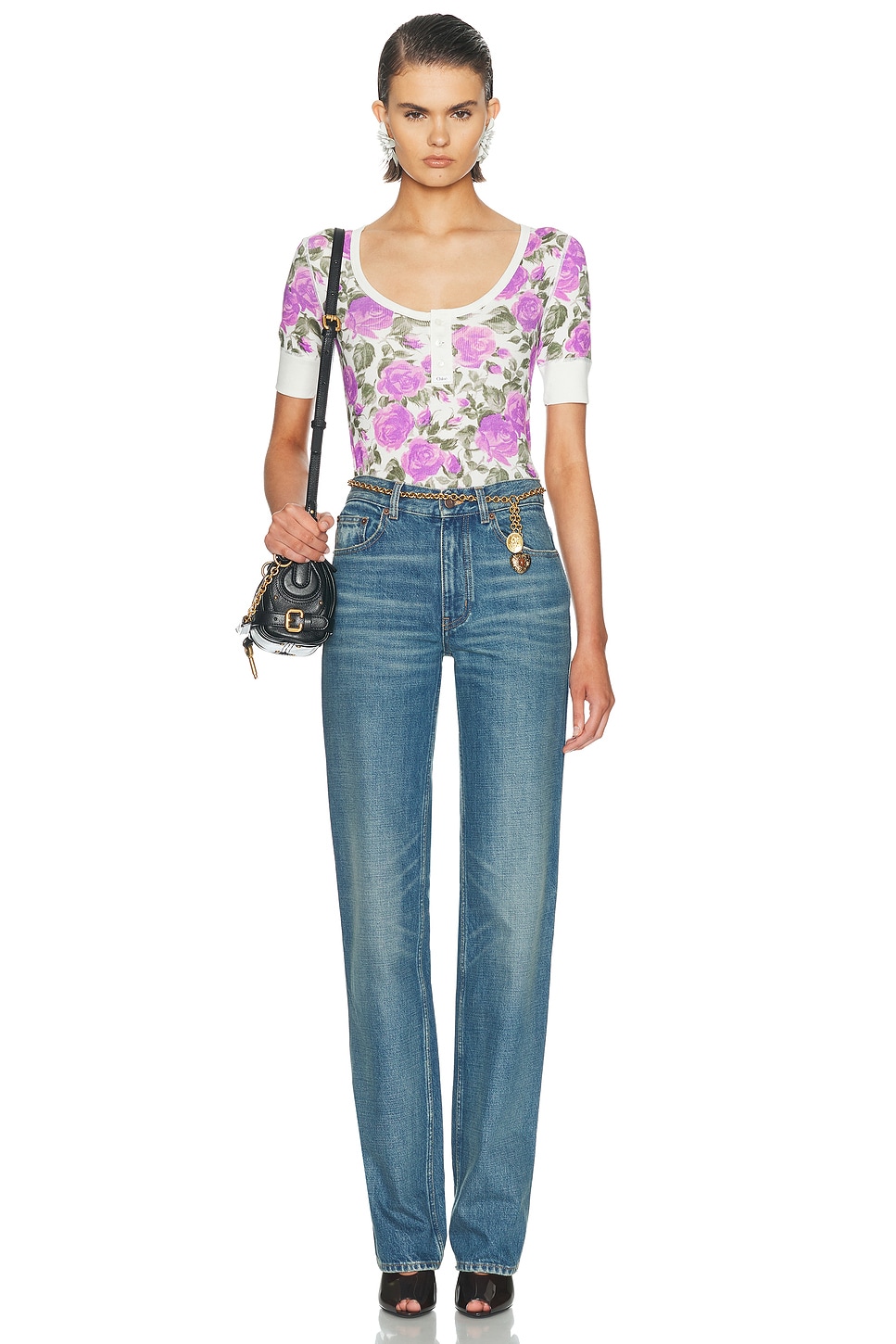 CHLOÉ Chloe Floral Henley Top